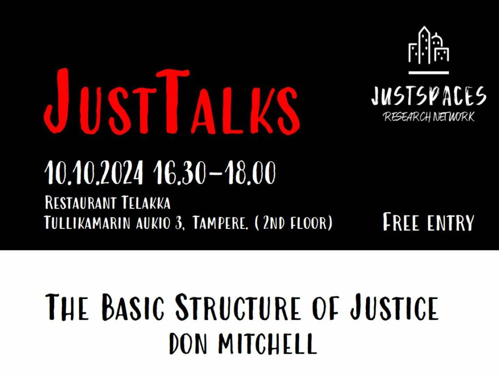 Don Mitchell gives JustTalks on The Basic Structure on Justice (Oct. 10, 16:30-18:00 ...