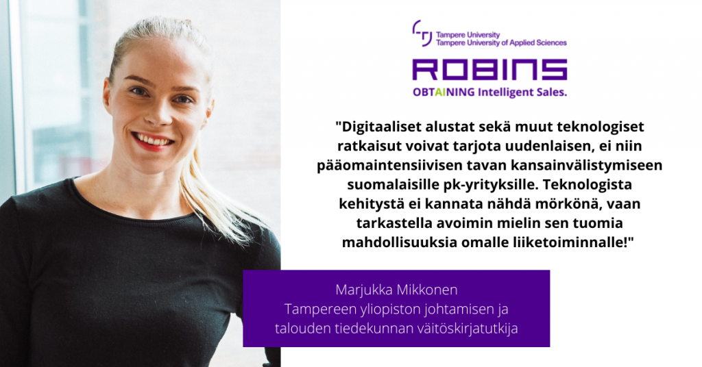 Marjukka Mikkonen ROBINS-tutkimushankkeen kokoomateoksessa | Robins | Tampereen korkeakouluyhteisö